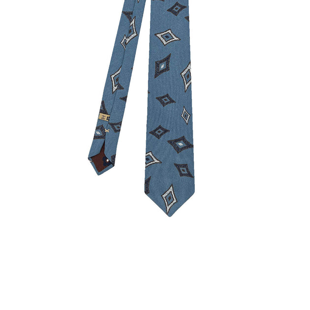 Light blue tie with geometric design