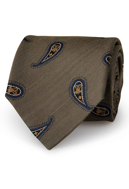 Olive green ties | Luxurious and handmade | Fumagalli 1891
